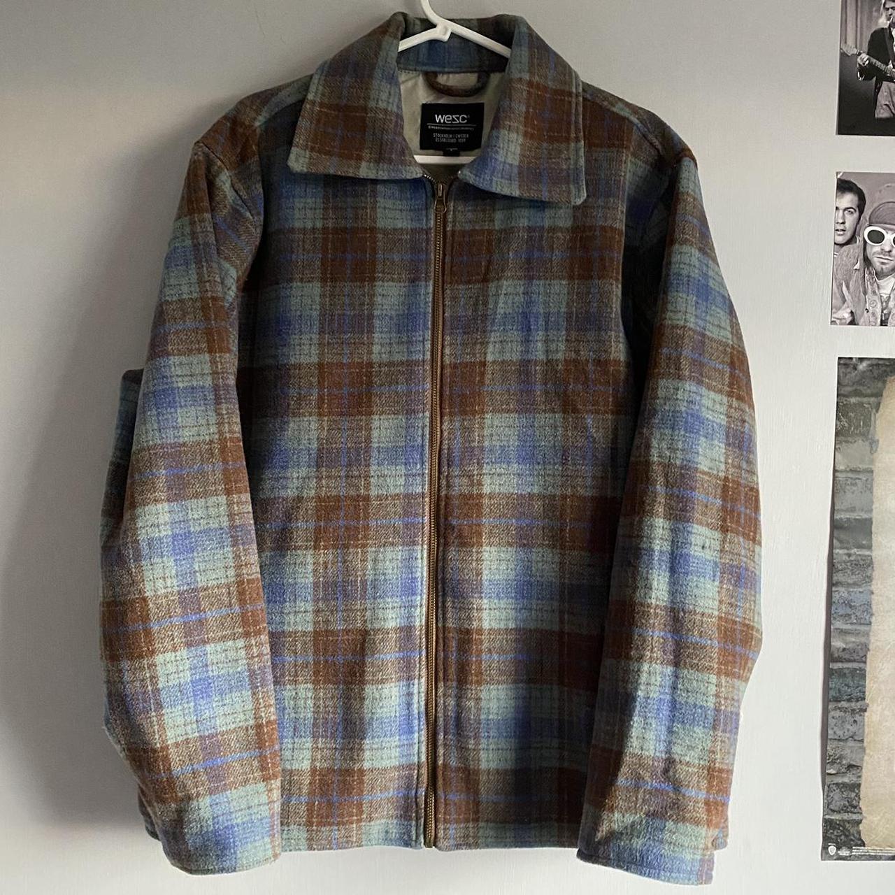 Wesc Jacket James Shadow Check Flannel coat Wesc... - Depop