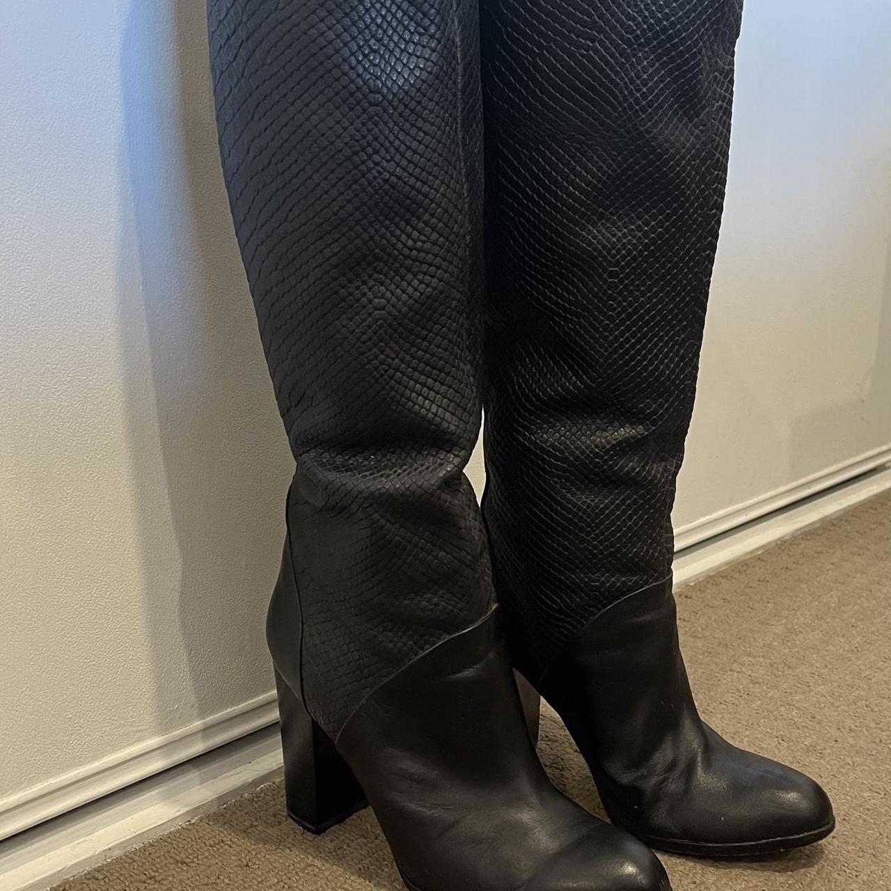 Vintage Mimco leather knee high boots. Early 2000s... - Depop