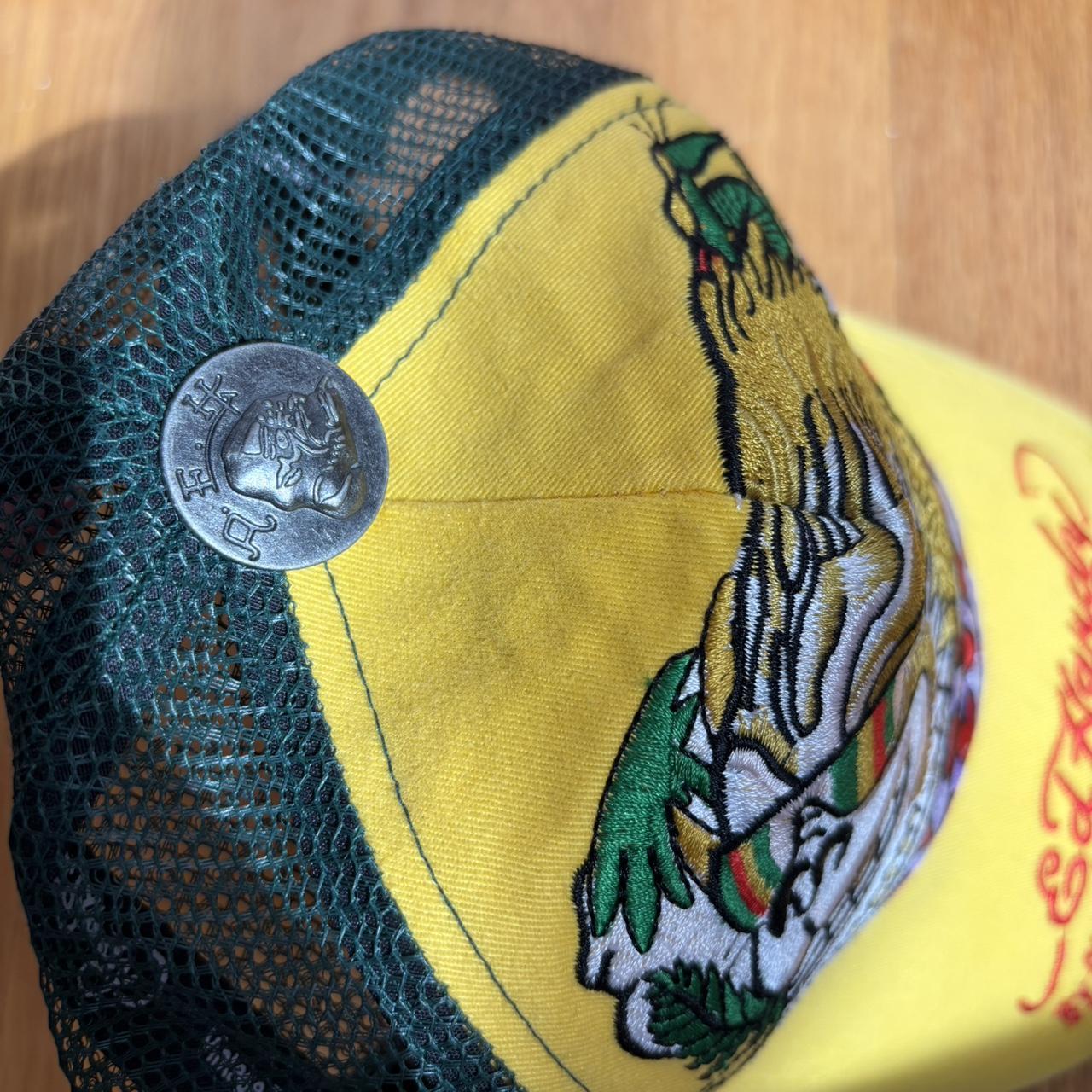 Ed Hardy Yellow & Black Monkey SnapBack yellow... | Depop