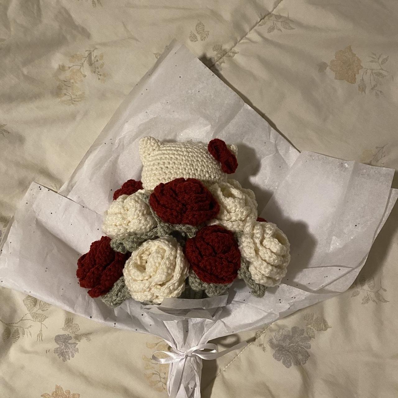 hello kitty crochet flower bouquet handmade by me :) - Depop