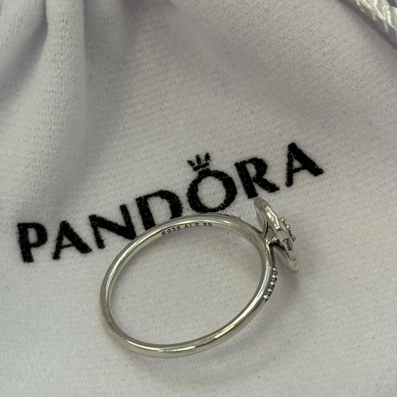 Pandora Daisy Ring, Pink Ring, Sterling Silver Ring... | Depop