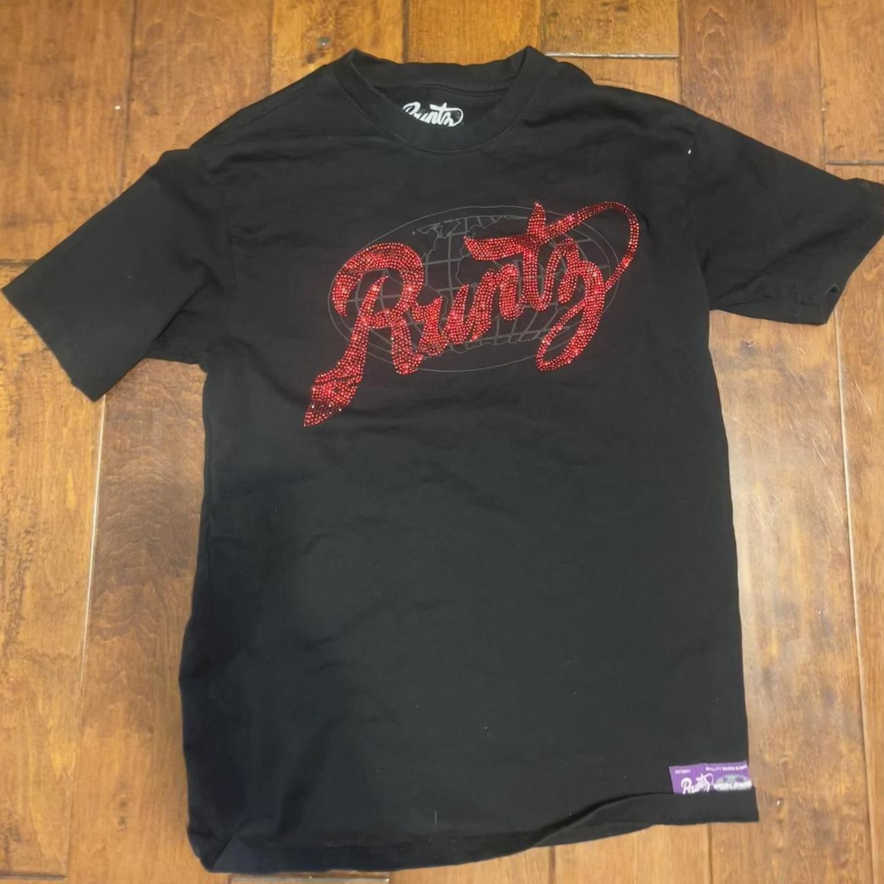 RUNTZ bedazzled stones script tee a few gems... - Depop