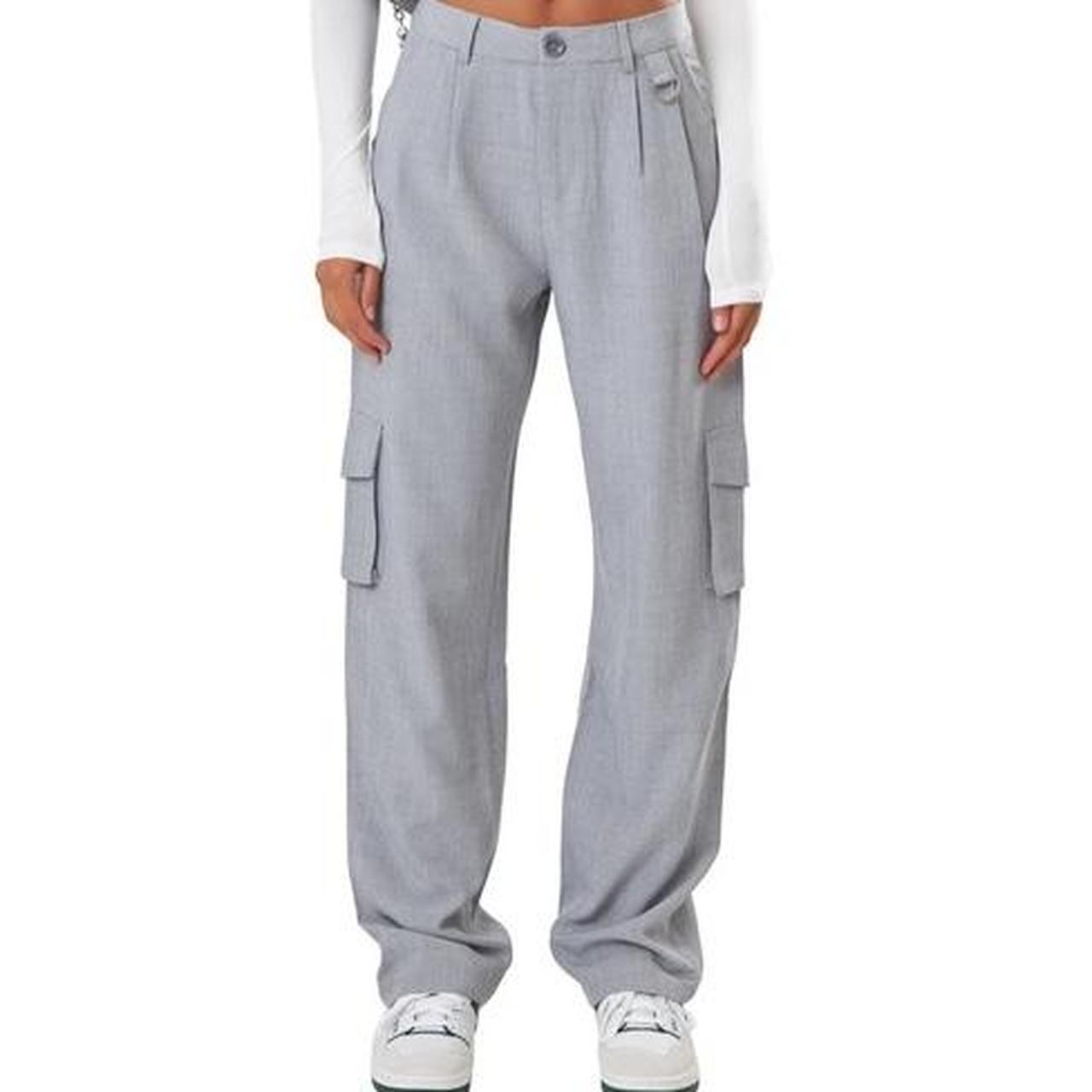 The Kript Women's Grey Trousers | Depop