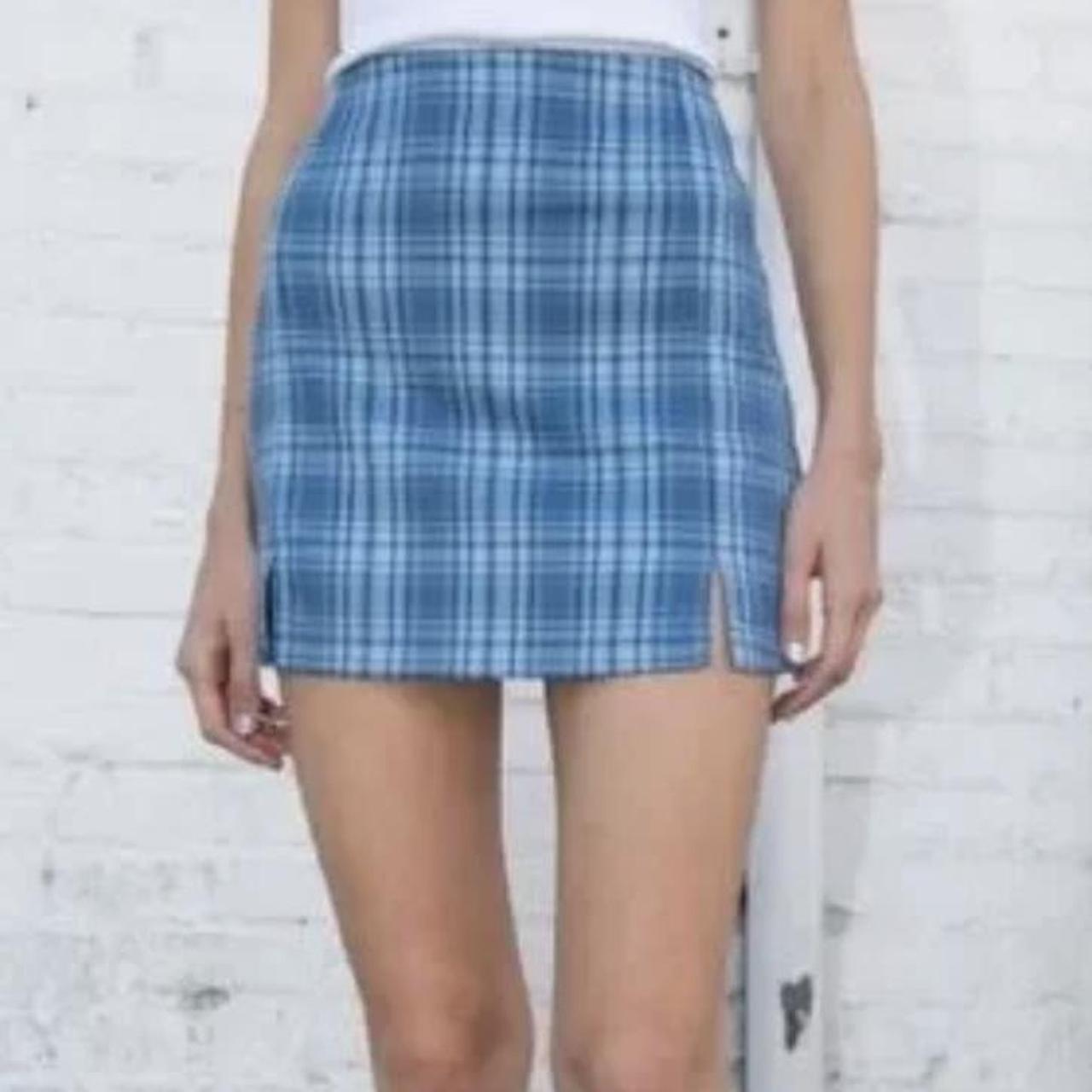 Brandy Melville plaid mini skirt Slightly undone... - Depop