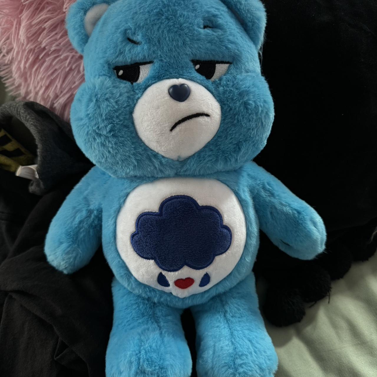 blue grumpy care bear medium plush stuffed animal 🩵 - Depop
