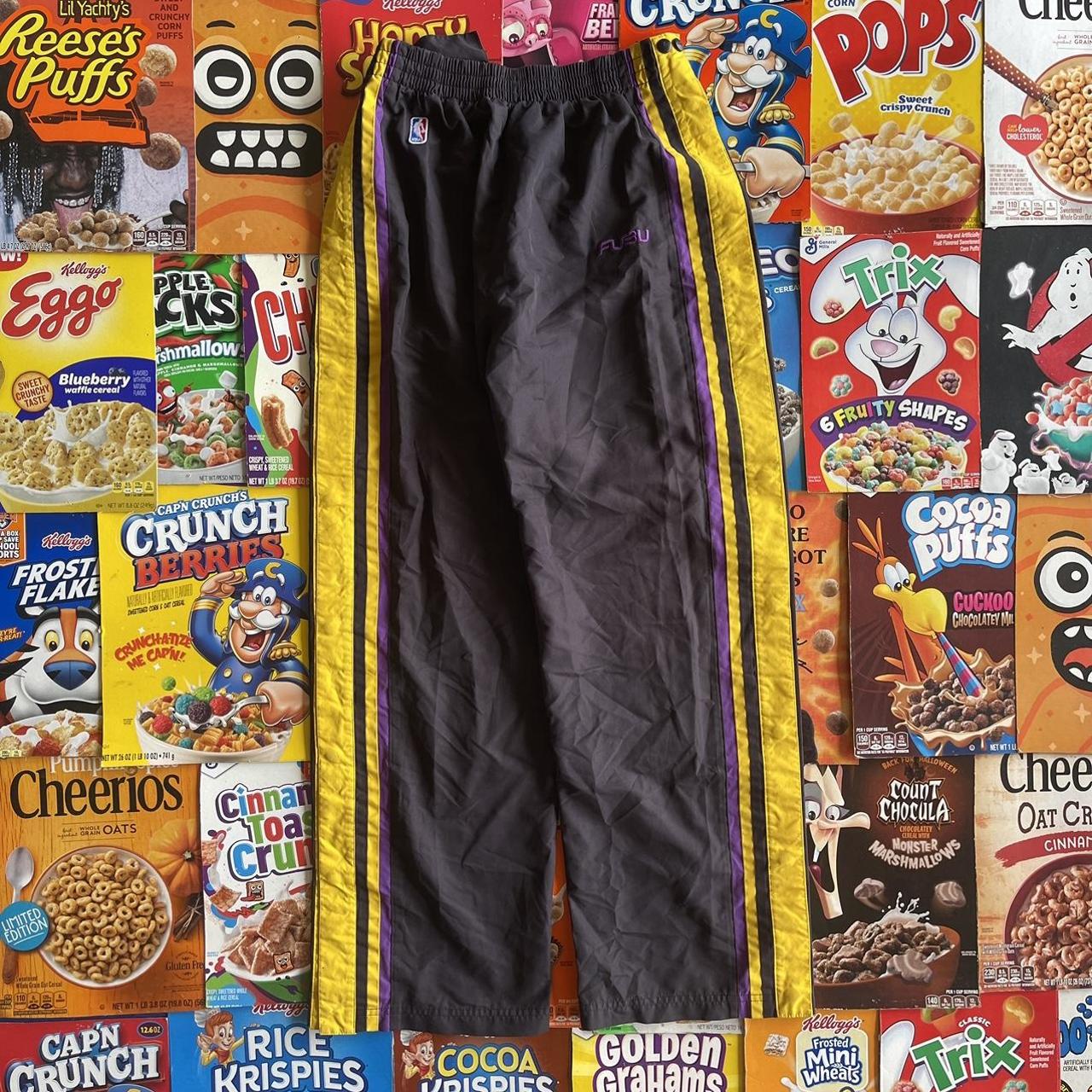 FUBU Men's Grey and Yellow Joggers-tracksuits | Depop