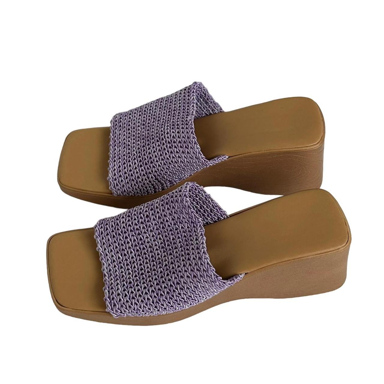 Cute purple platform slides 💟 Tan rubber sole... - Depop