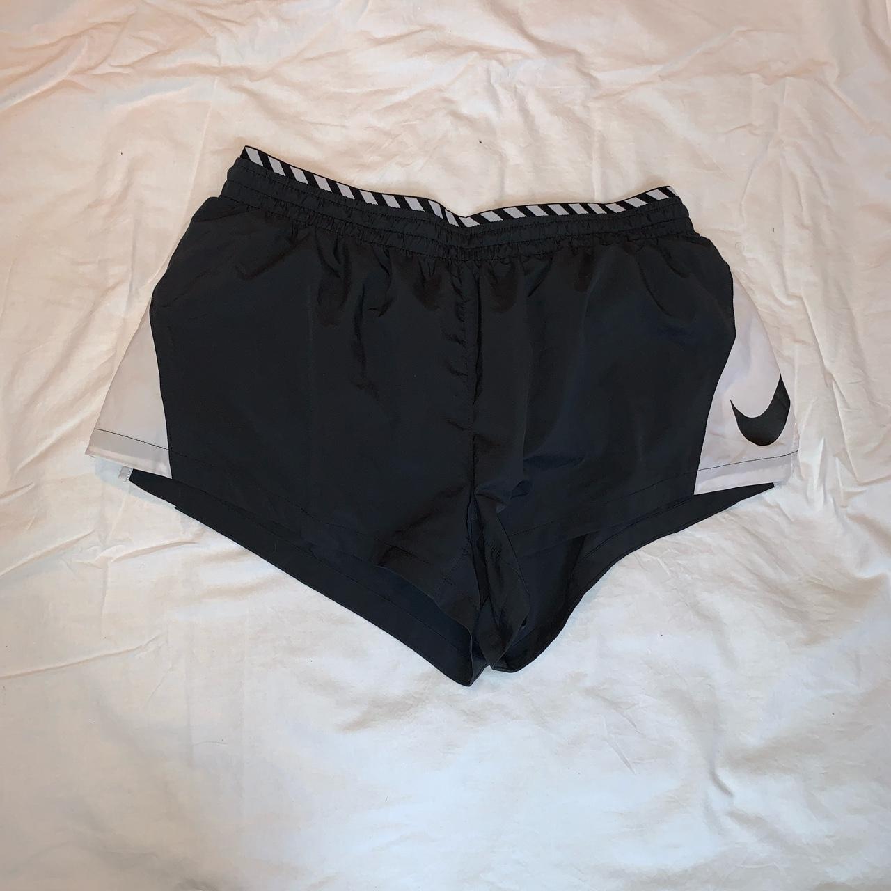 Nike Drfit Running Shorts Black And White Very Depop