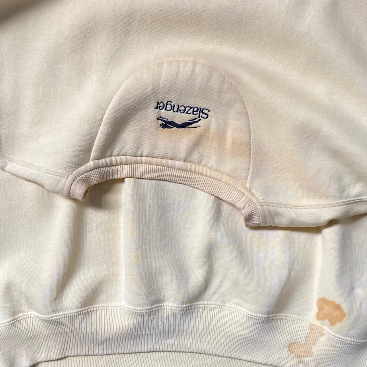 Vintage 90s Slazenger Logo Embroidery Yellow Cream... - Depop