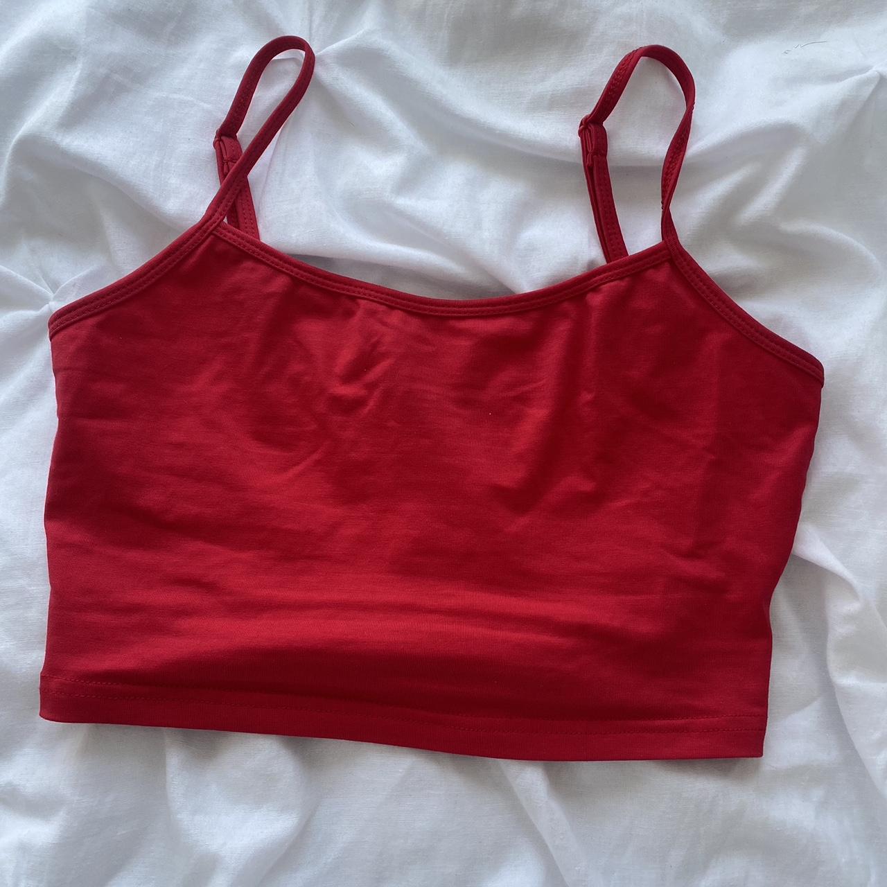 MESSAGE BEFORE PURCHASE!!! Shein red cami crop... - Depop