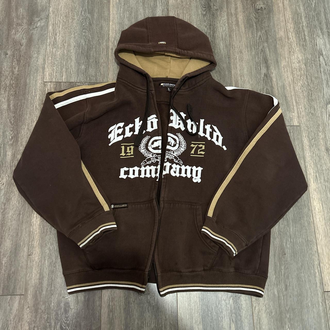Vintage Y2K Ecko Unltd company zip up hoodie -Size... - Depop