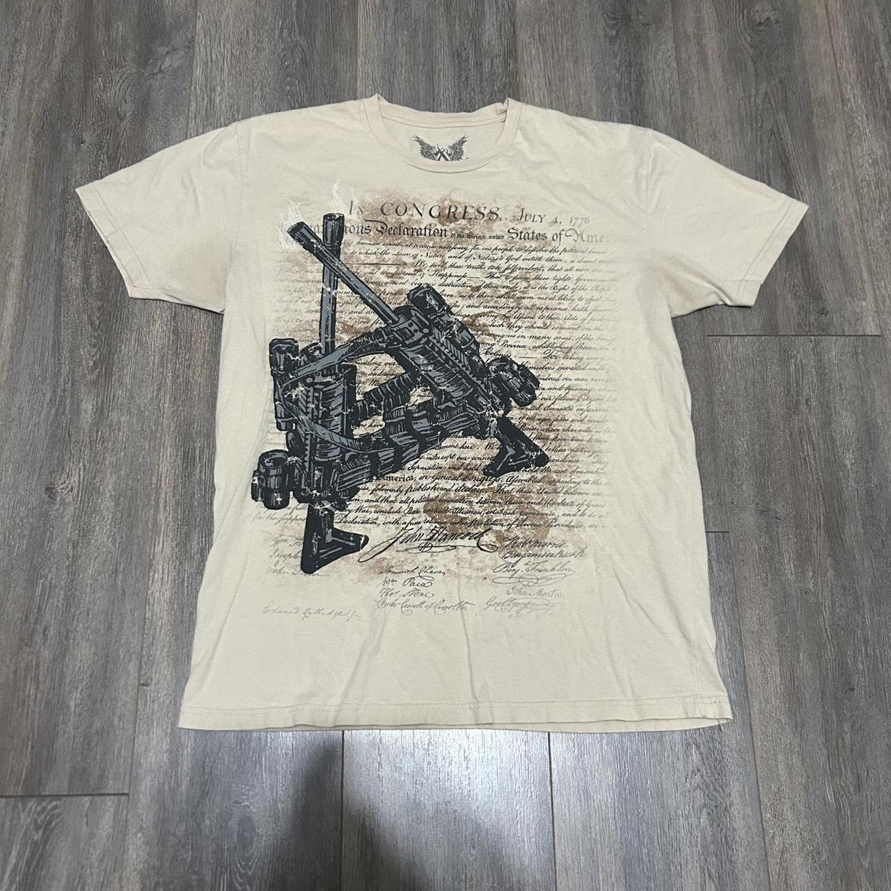 Vintage Y2K Grunge apprime Army rifle aop “congress”... | Depop