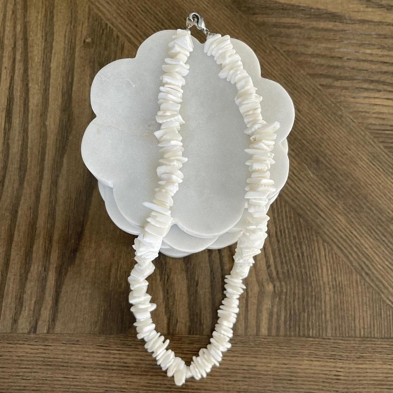 White Puka Shell Necklace •DM me with any... - Depop