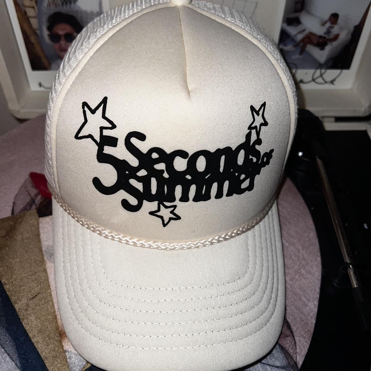 5sos cream/white truck hat #5sos #5secondsofsummer... - Depop