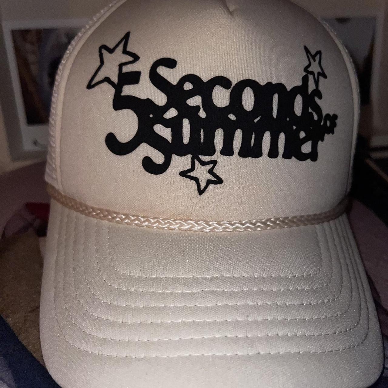 5sos cream/white truck hat #5sos #5secondsofsummer... - Depop