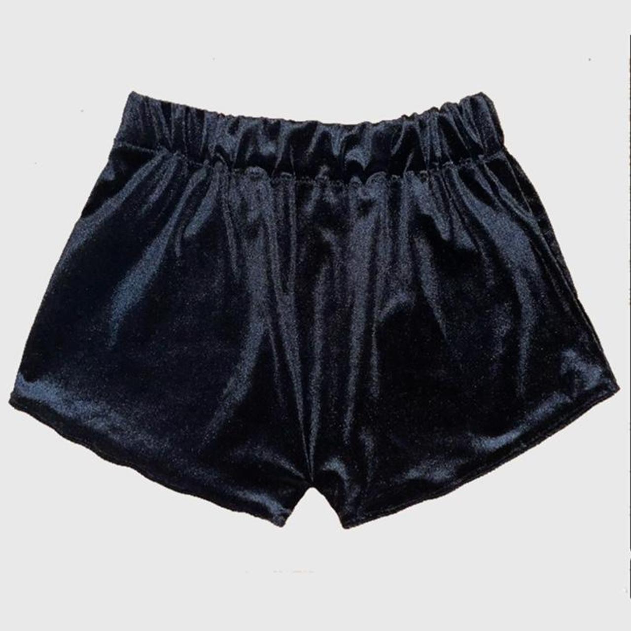 Handmade black velvet shorts - Depop