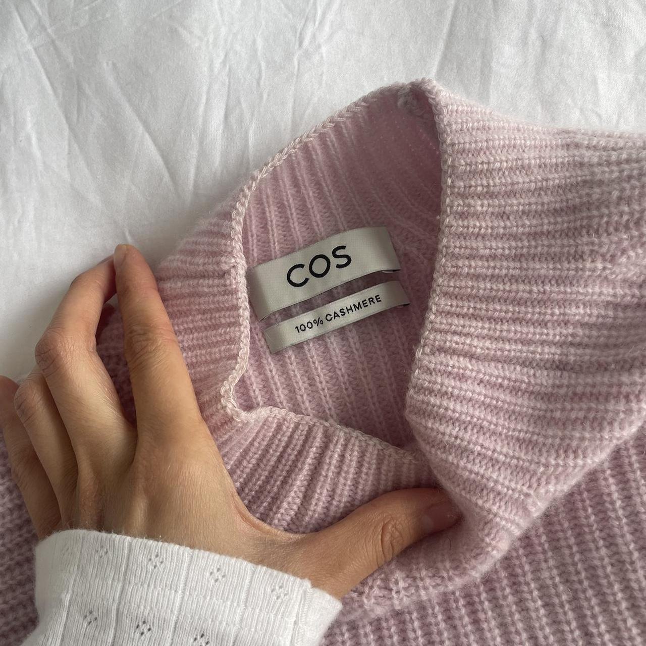 COS pink cashmere jumper, contrast trim, super... - Depop