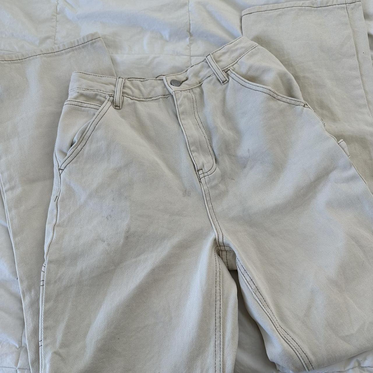 cream 90’s boyfriend jeans from pacsun barely... - Depop