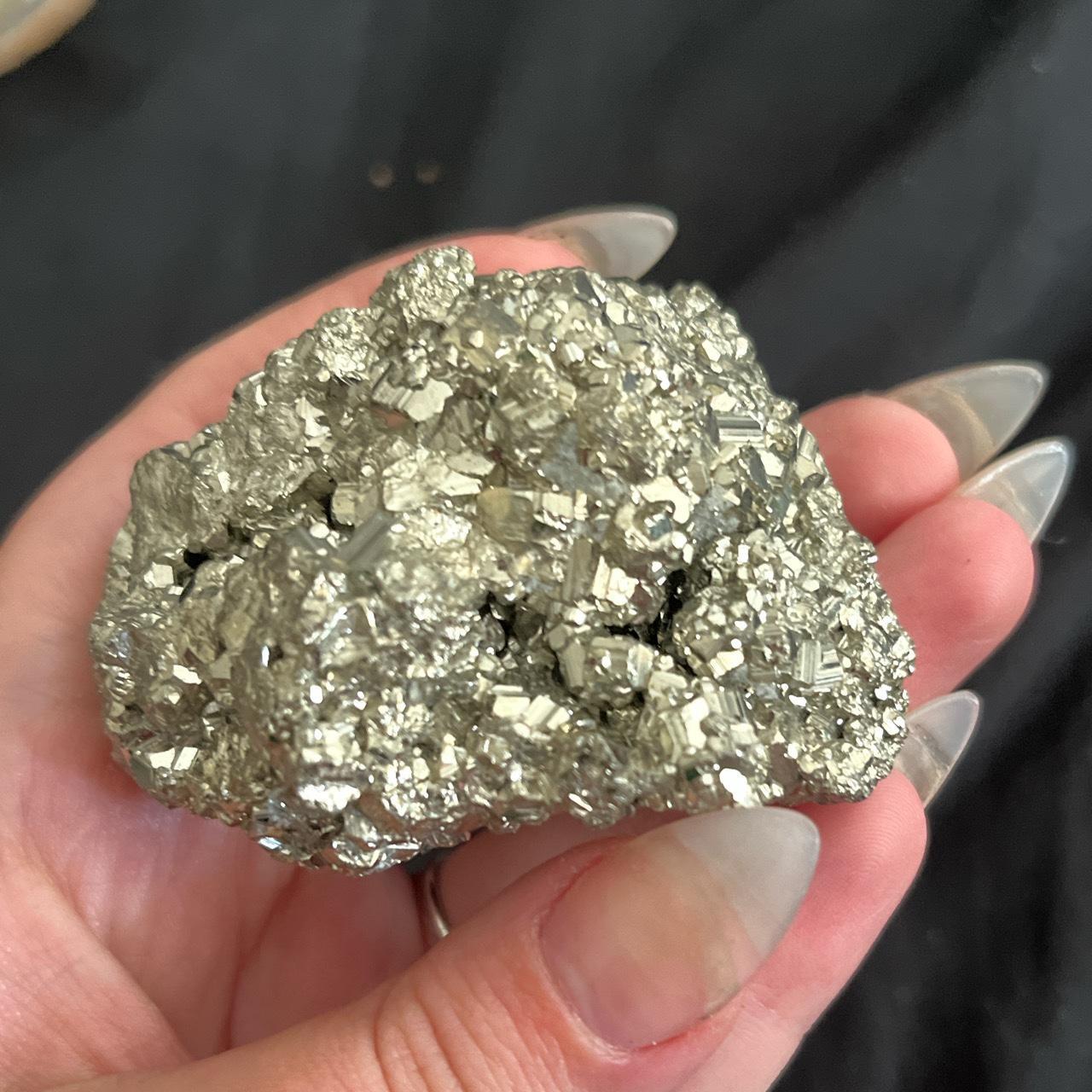 Raw cubic pyrite crystal chunk - Depop