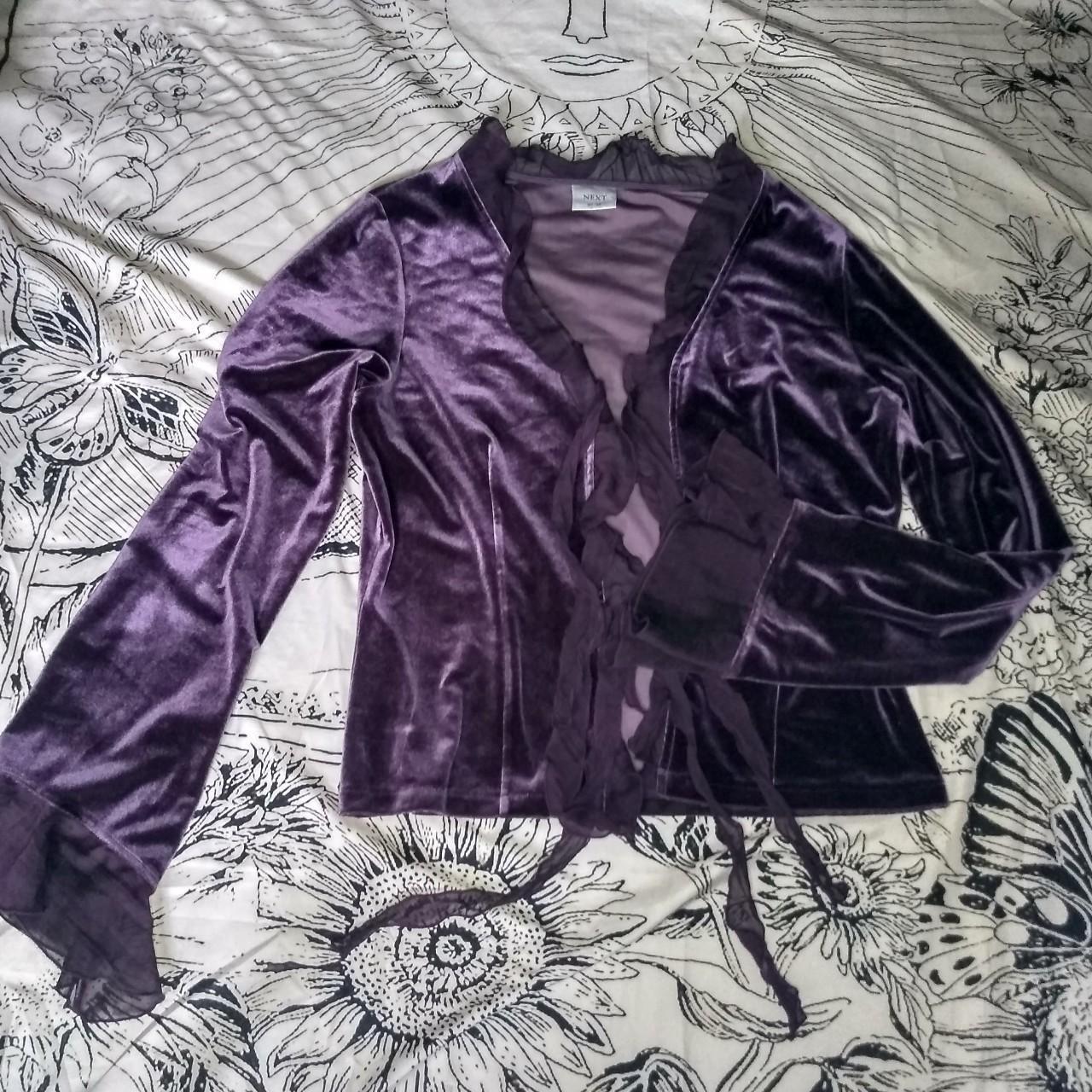 Vintage Next purple velvet top Open at the front,... - Depop