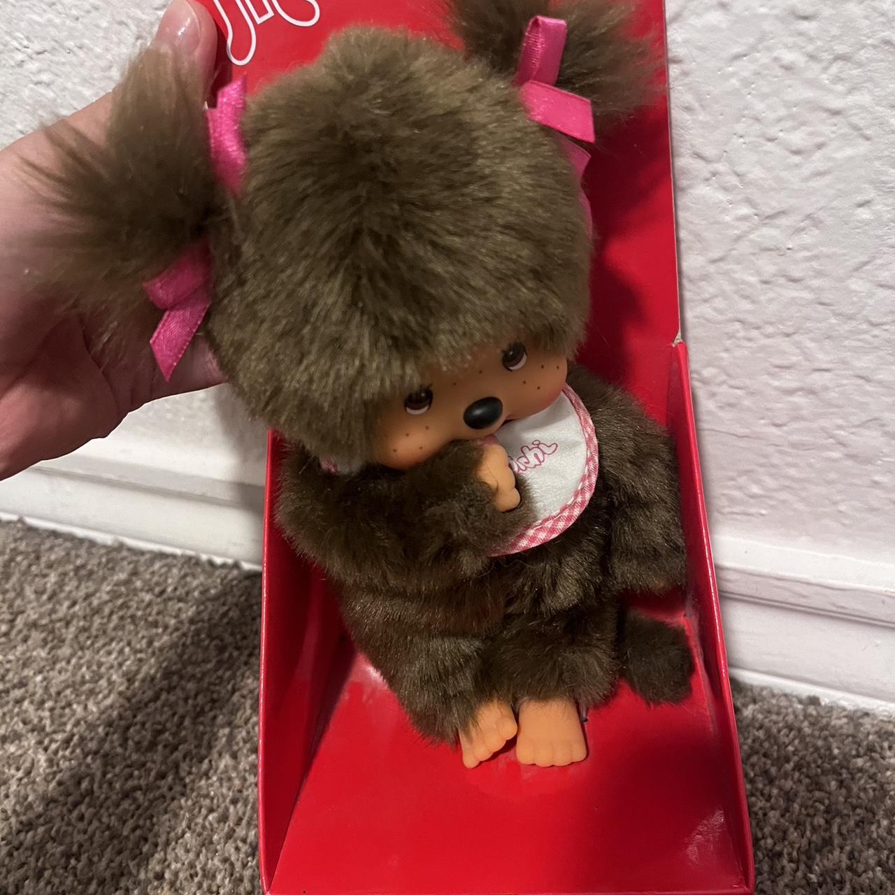 Pink monchichi girl doll! Brand new ! - Depop