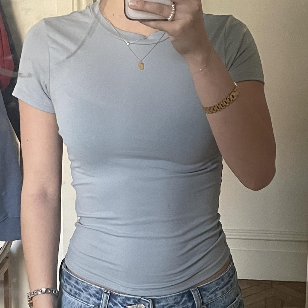 glassons grey/blue super soft tee super comfy and a... - Depop
