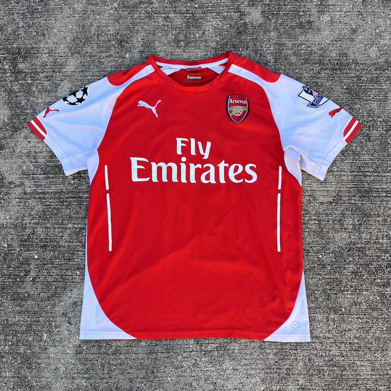arsenal 14/15 ozil football jersey sz medium flaws... - Depop