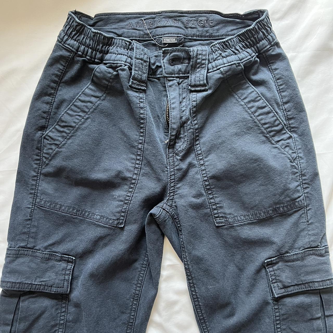 American eagle stretch cargo straight pants in navy... - Depop