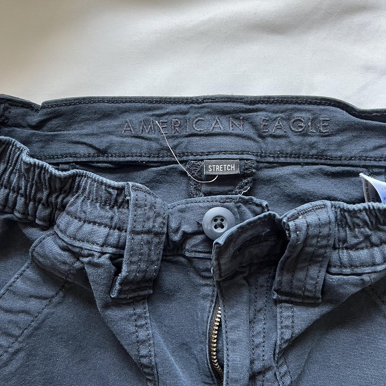American eagle stretch cargo straight pants in navy... - Depop