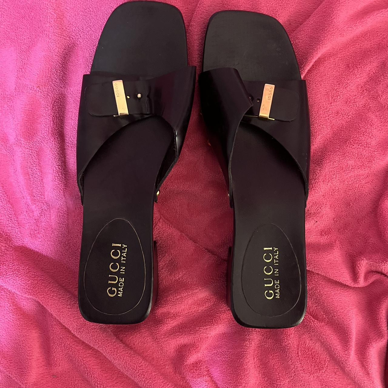 Gucci Sandals With Golden Buckle Size 8 12 Dm Depop