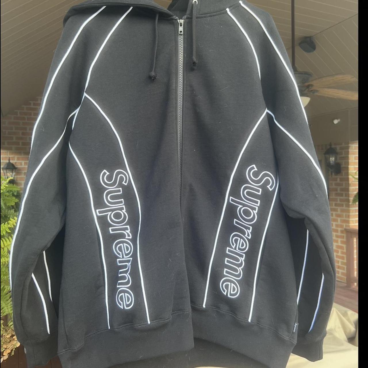 Supreme Track Paneled Zip Up Hoodie Color:... - Depop