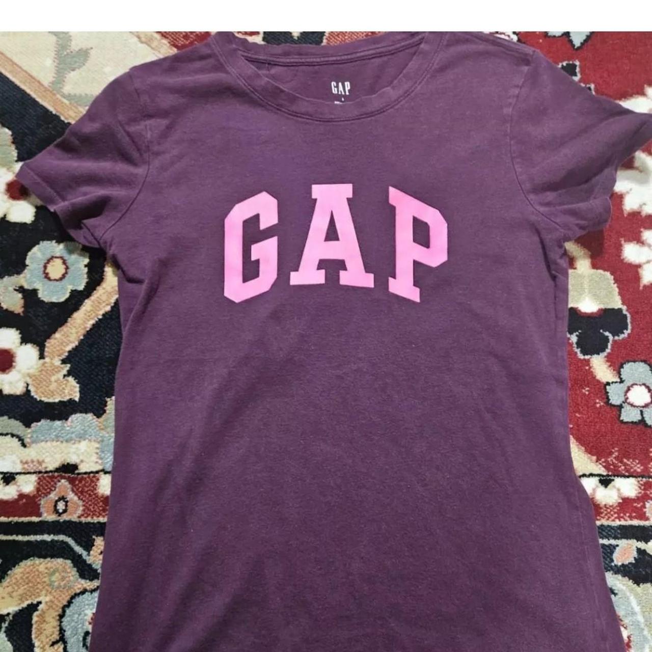 Gap Crew Neck T-Shirt Purple Pink Logo Women's size... | Depop
