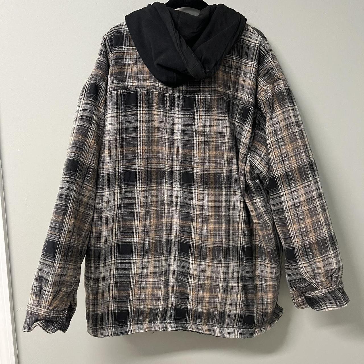 Dickies Plaid Hooded Quilted Full Zip Jacket... - Depop