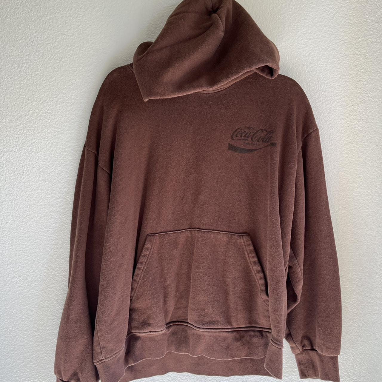 L coca cola brown hoodie - Depop