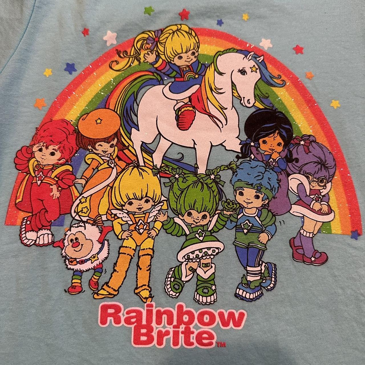 rainbow brite baby tee !!! the rainbow is glittery... - Depop