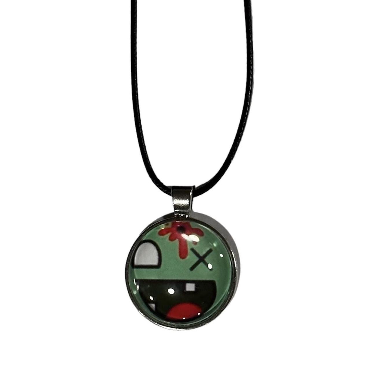 zombie epic face pendant necklace >.