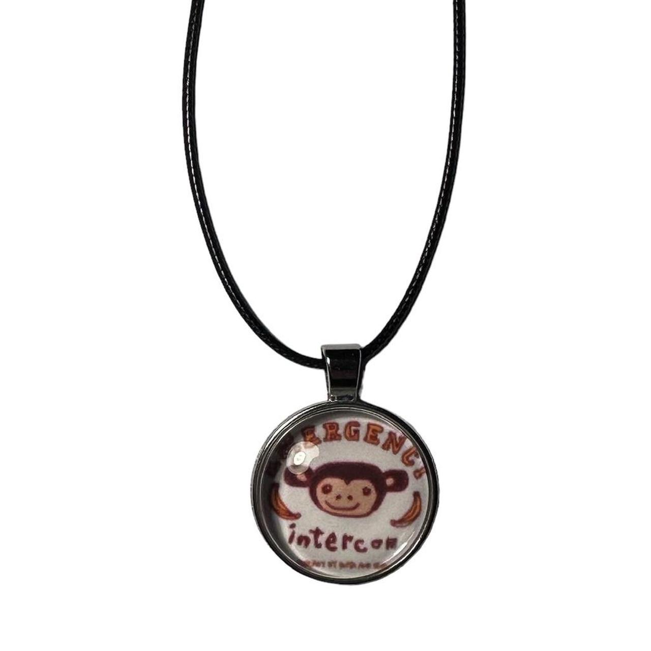 emergency intercom monkey pendant necklace... | Depop