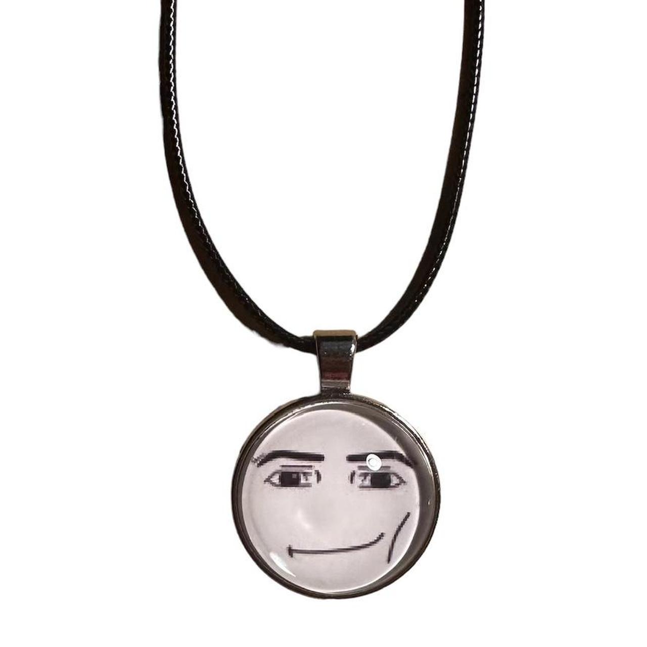 silly roblox man face pendant necklace! length: 18... | Depop