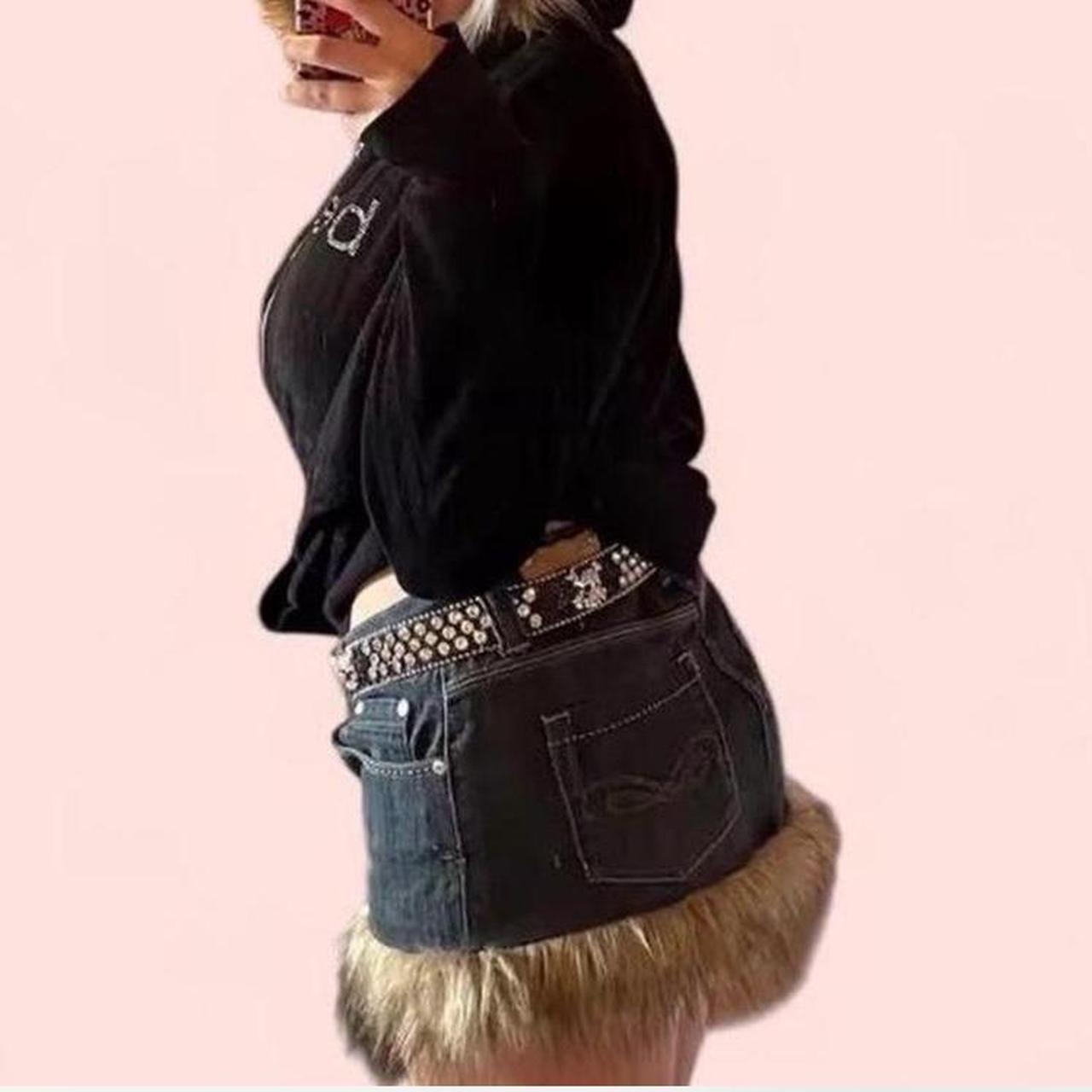 Black Bebe velour hooded zip up jacket with faux fur... | Depop