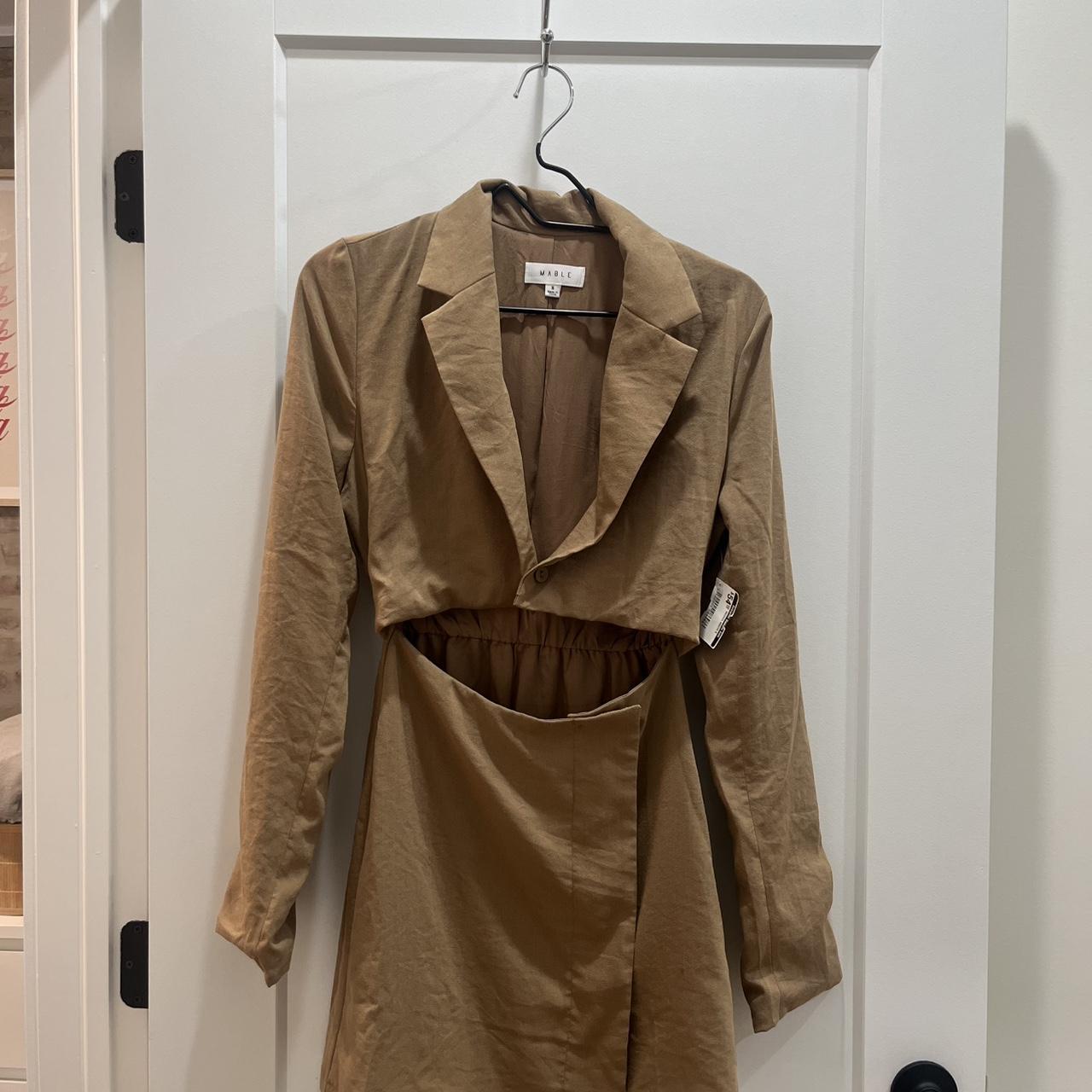 Mocha mini dress with cut out detail & has magnetic... | Depop