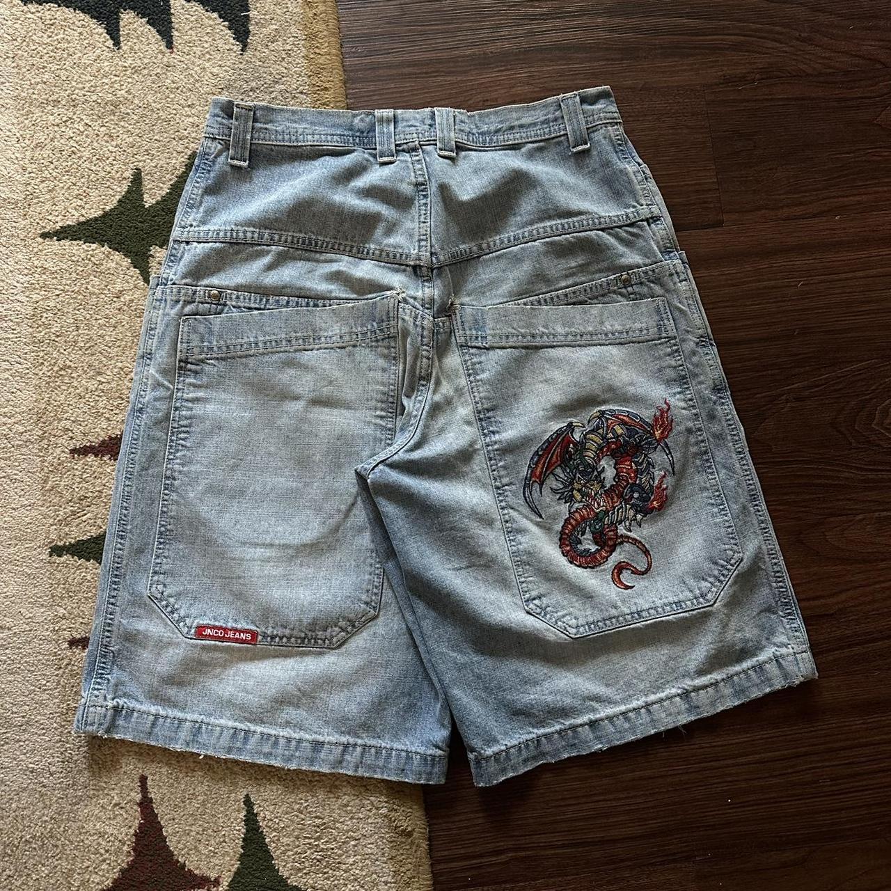 Insane 90s Style Grail JNCO Dragon Jorts Size: 34... | Depop