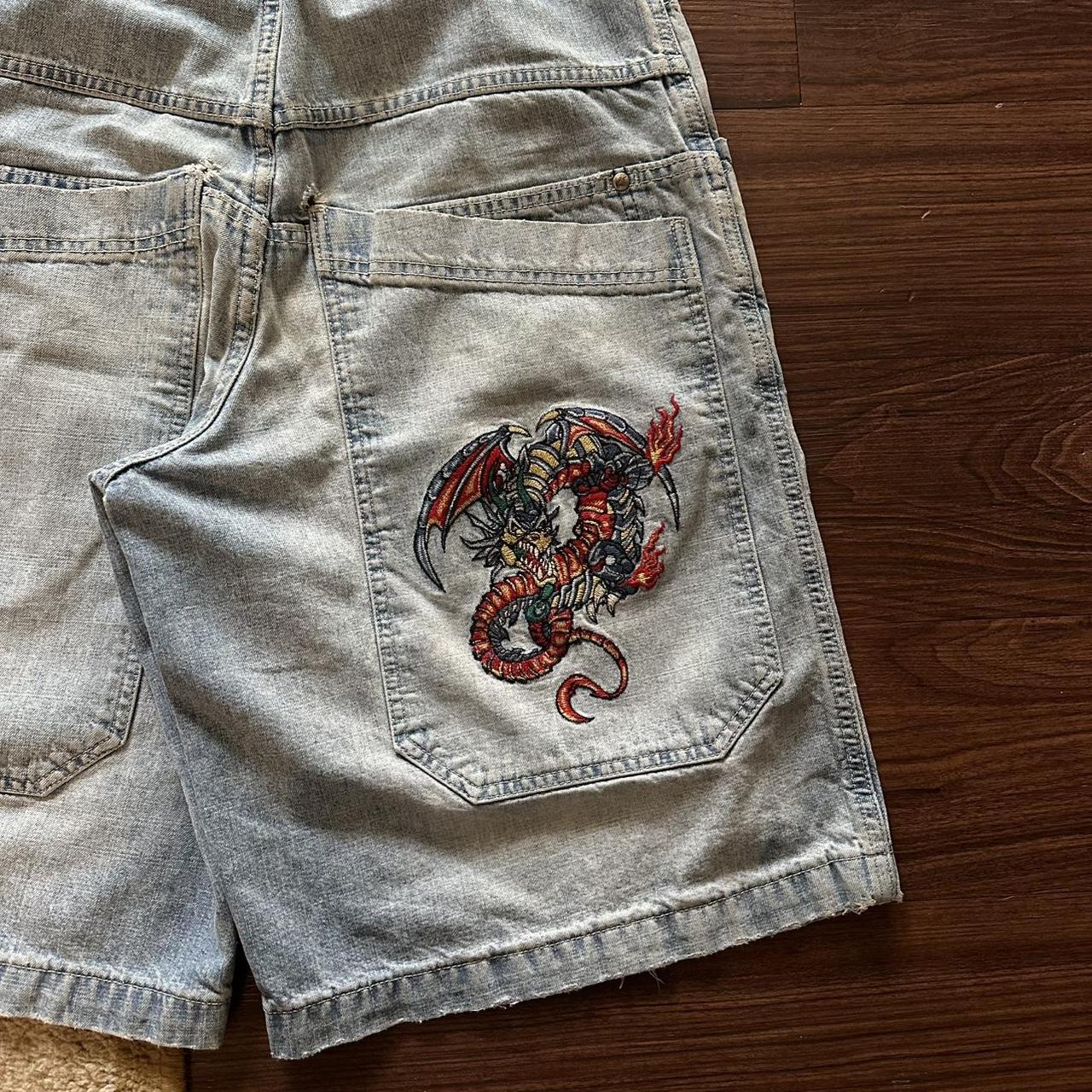Insane 90s Style Grail JNCO Dragon Jorts Size: 34... | Depop