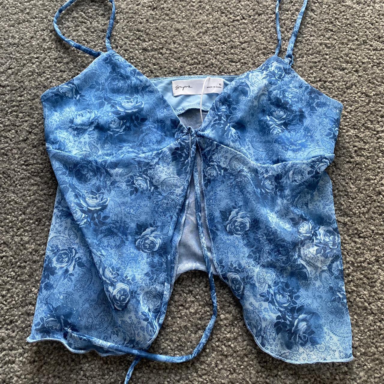 Supre blue tie up perfect condition never worn - Depop