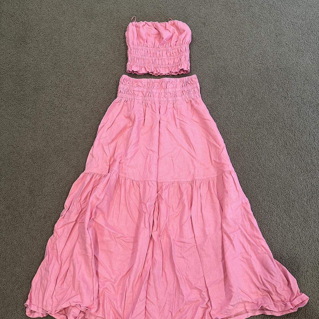 Pink Supre set Worn twice - skirt size 10, top size 6 | Depop