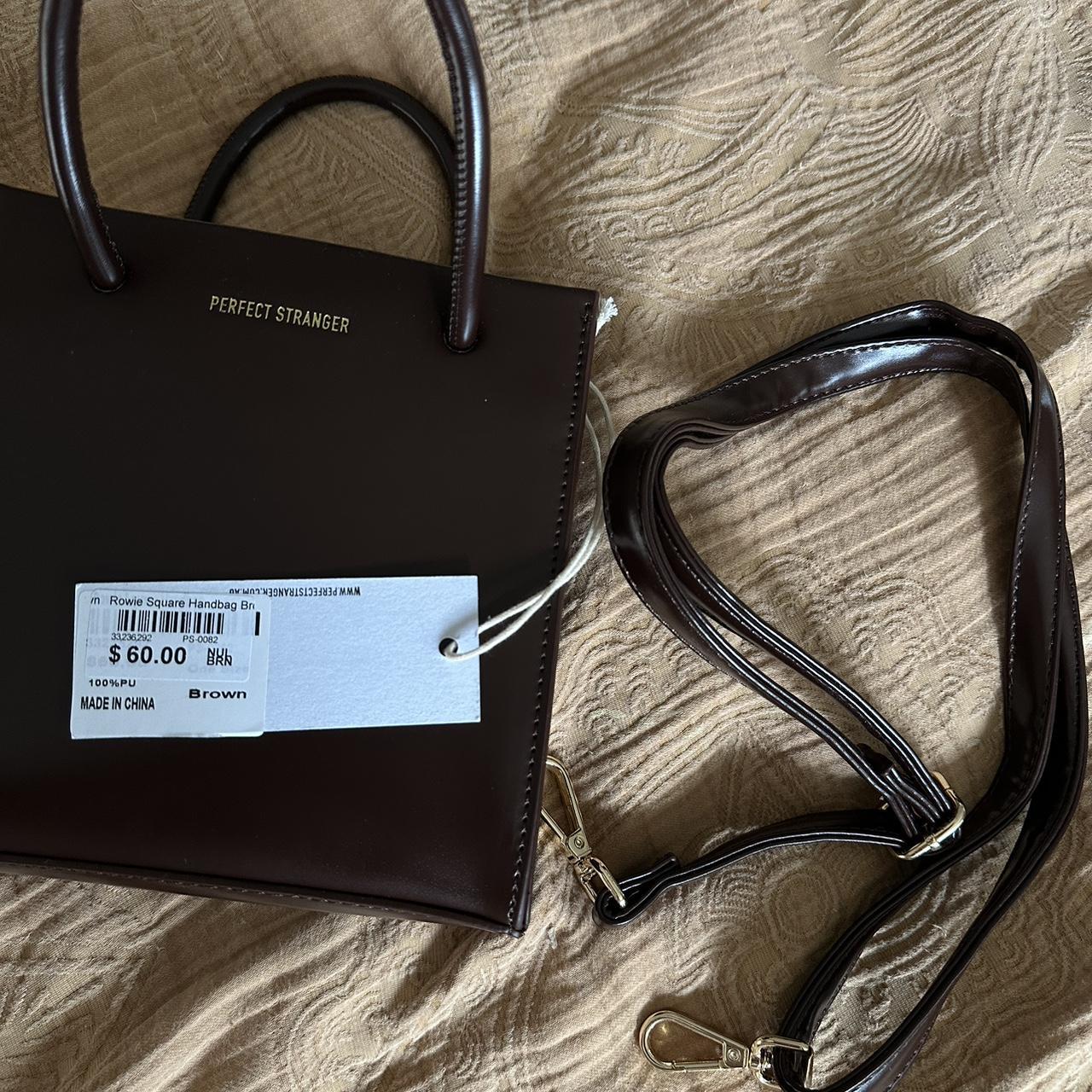 perfect stranger square brown PU leather hand bag... - Depop