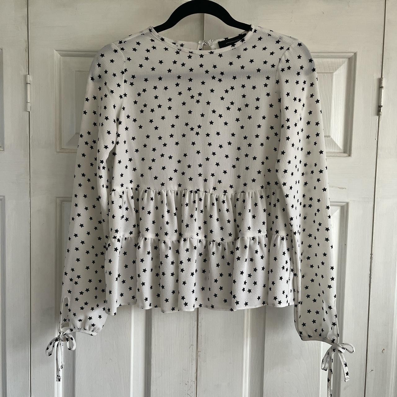 Primark Women's White and Black Blouse | Depop