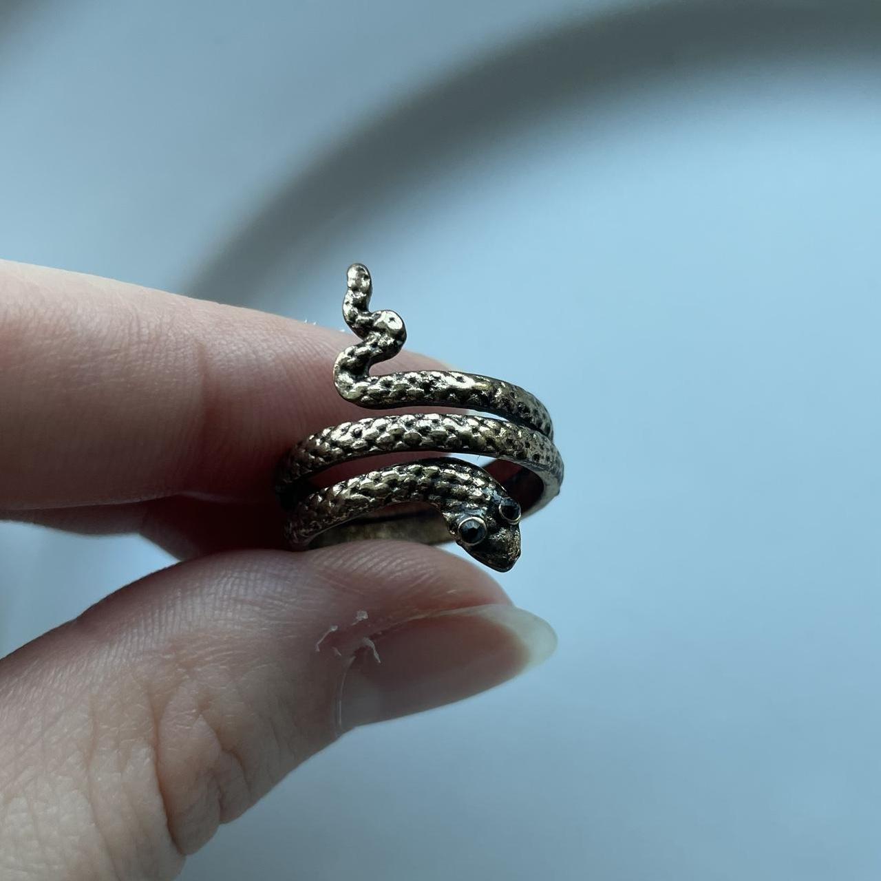 Unique withered gold snake wrap-around ring Message... - Depop