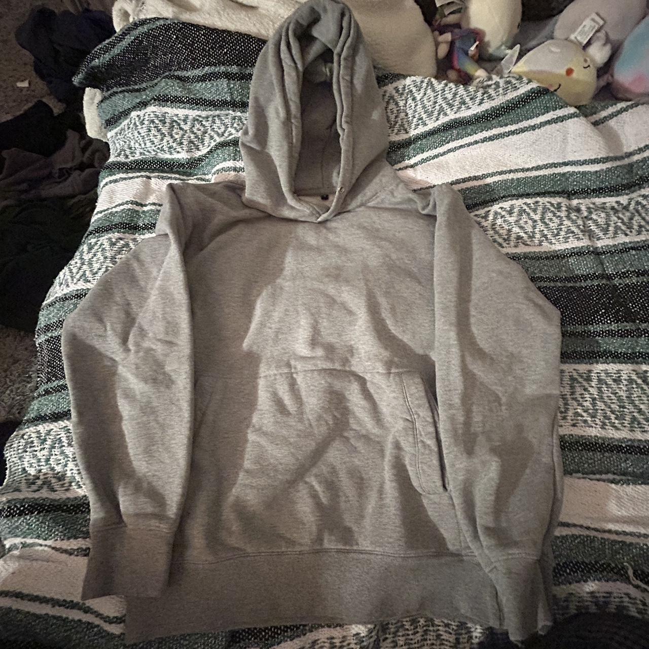 SIMPLE GREY BOXY HOODIE HEAVY MATERIAL... - Depop