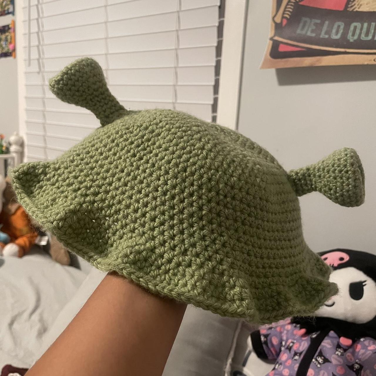 Handmade crochet Shrek bucket hat!! 💚 Ruffled... | Depop