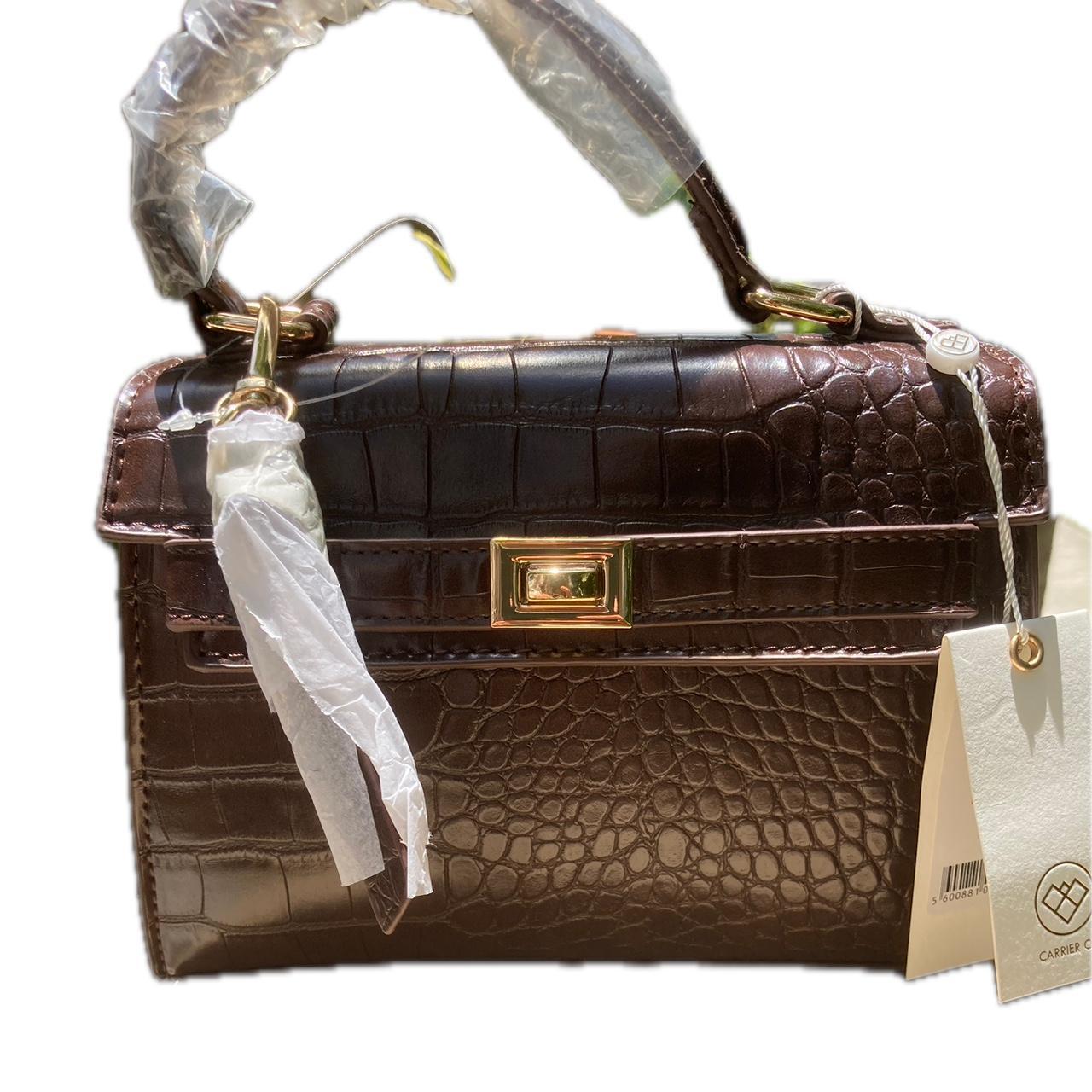 Small croc effect brown bag (purse) You can use it... - Depop